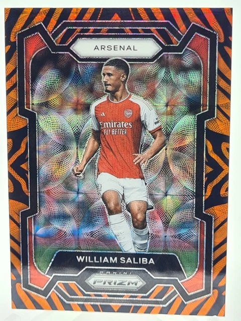 WILLIAM SALIBA 2023-24 Panini Prizm EPL Tiger Stripe Choice #21 Arsenal ...