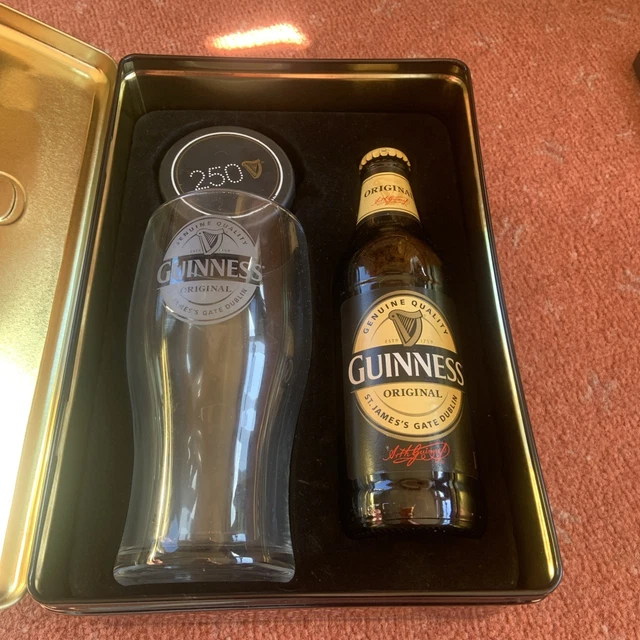 GUINNESS COLLECTABLES TIN Glass & Bottle Opener Black Home Bar Limited ...