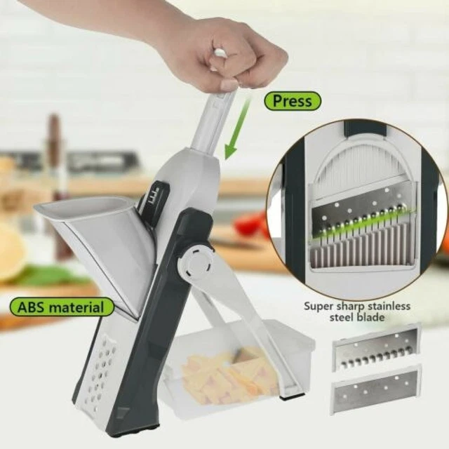 SAFE MANDOLINE VEGETABLE Slicer Adjustable Vegetable Chopper Mandolin ...