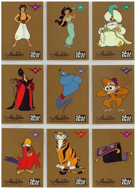 ALADDIN DISNEY ANIMATION trading card complete BASE set by Panini 1993 ...