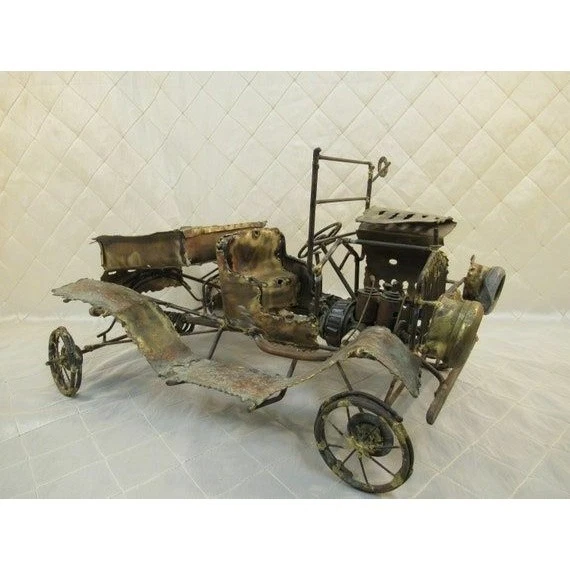 STEAMPUNK CAR FOLK Art Sparkplugs & Burnt Brass Industrial Art Hot Rod ...