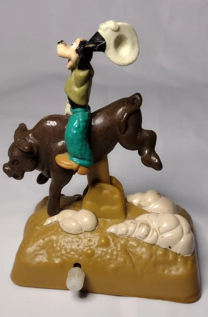 DISNEY GOOFY CHARACTER Bull Riding Burger King Toy Windup Plastic ...