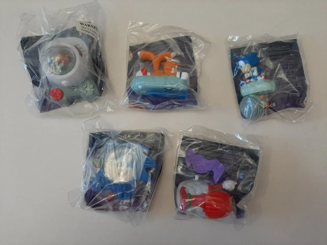 RARE SET 5 SONIC HEDGEHOG Mint Burger King fast food toys 1998 + Window ...