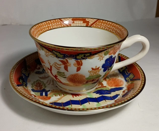 ONE VINTAGE NIKKO Japan Ironstone Double Phoenix Tea Cup & Saucer ...