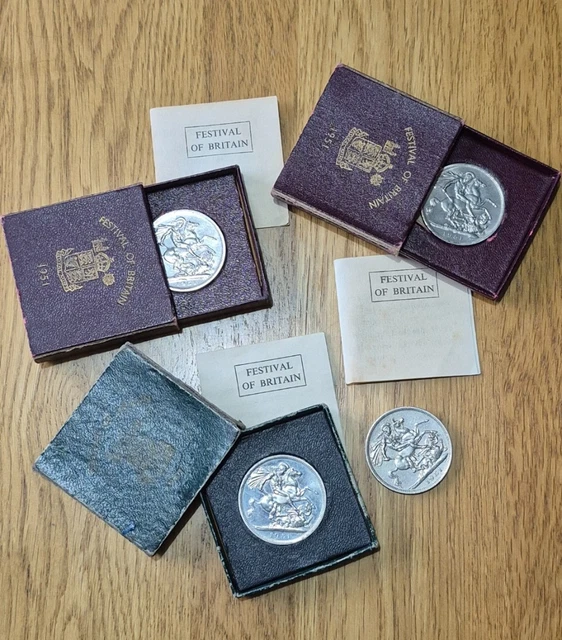 X4 FESTIVAL OF Britain Crown Coins 1951 £15.00 - PicClick UK