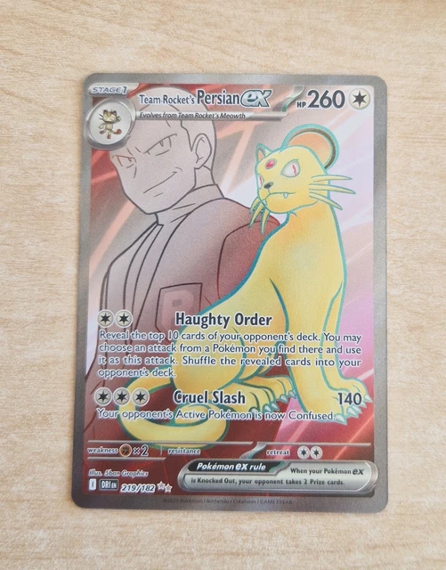 TEAM ROCKET'S PERSIAN ex 219/182 Pokemon Card 2025 Destined Rivals £12. ...