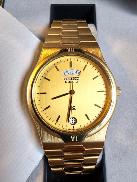 VINTAGE SEIKO 5H23-6270 SQ President Style 1980's Quartz Gold Tone Day Date 33mm £150.00 ...