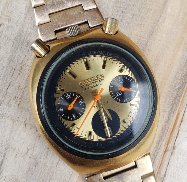 OROLOGIO VINTAGE CITIZEN Cronografo Cal 8110A Bullhead Fly Back Brad ...