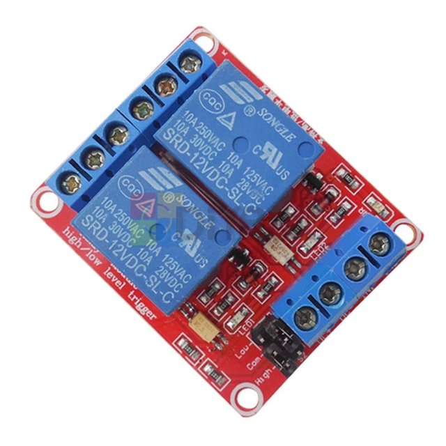 2 CH 2-CHANNEL 12V Relay Module Optocoupler High & Low Level Trigger ...