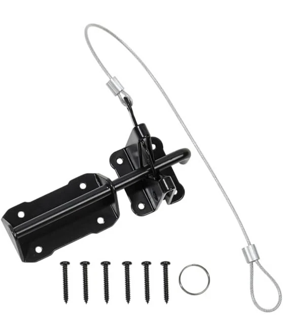 HEAVY DUTY GATE Latch Powder Coated Black Galvanized Steel Nuvo Iron # ...