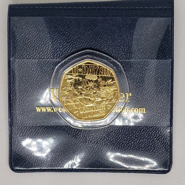 2024 NORMANDY LANDINGS D-Day 80th Anniversary 24K Gold Plated 50p BU ...