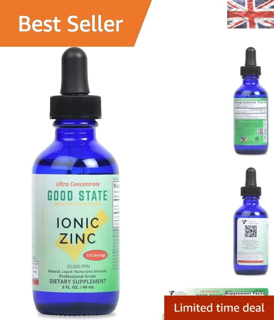 IONIC ZINC ULTRA Concentrate Drops – 59.1ml, Fast Absorption, Immune ...