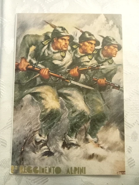 CARTOLINA ANTICA MILITARE 2 Reggimento Alpini Riproduzione Da Originale ...