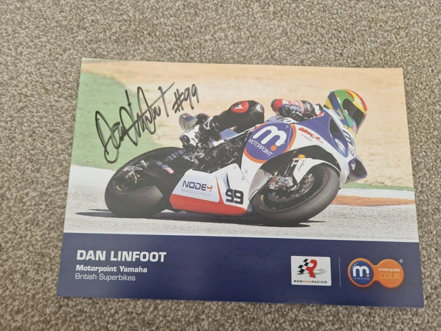SIGNED DAN LINFOOT Yamaha British Superbikes Bsb Moto Gp Motorcycle ...
