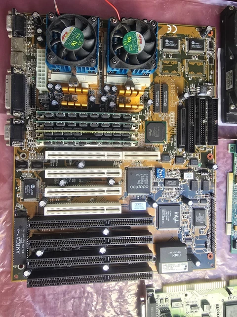 VINTAGE PC Gigabyte GA-586DX 2x Cpu Pentium 200mmx Matrox Vga ...