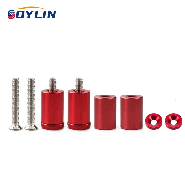 4 X RED Billet Aluminum Engine Hood Vent Spacer Riser Kit for Turbo ...