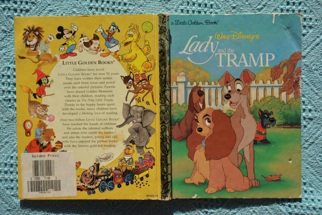 LITTLE GOLDEN BOOK: Disney's Lady and the Tramp 1997 Mustard Back Cover ...
