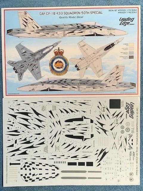 LEADING EDGE DECALS 1/72 CF-18 Hornet 433 Squadron 50th Special ( 72. ...