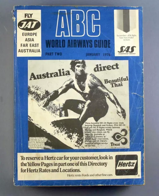 ABC WORLD AIRWAYS Guide Jan 1976 Airline Timetable Part Two Blue Book ...