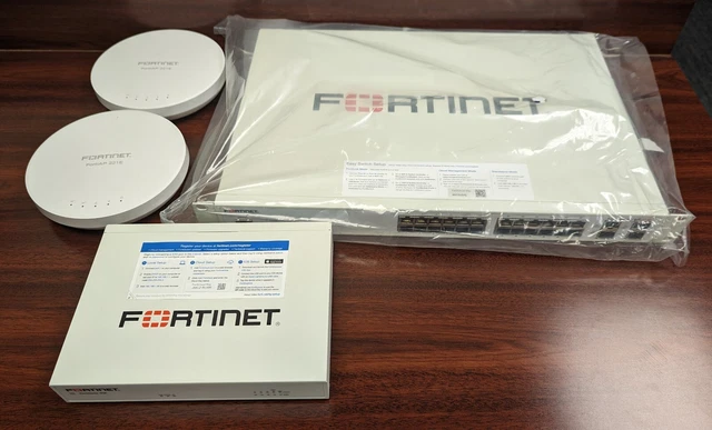 BUNDLE: FORTIGATE FG-40F, FortiAP FAP-221E , Fortinet FortiSwitch FS ...