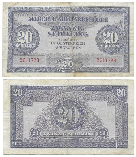 AUSTRIA BANKNOTE - 20 Zwanzig Schilling note from 1944 EUR 1,18 ...
