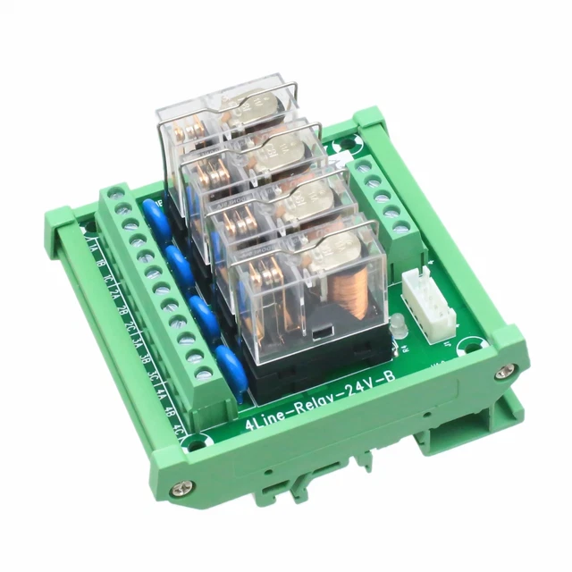 4-WAYS DC-24V 16A PNP/NPN 1-NO/1-NC Relay Driver Dashboard Module Servo ...