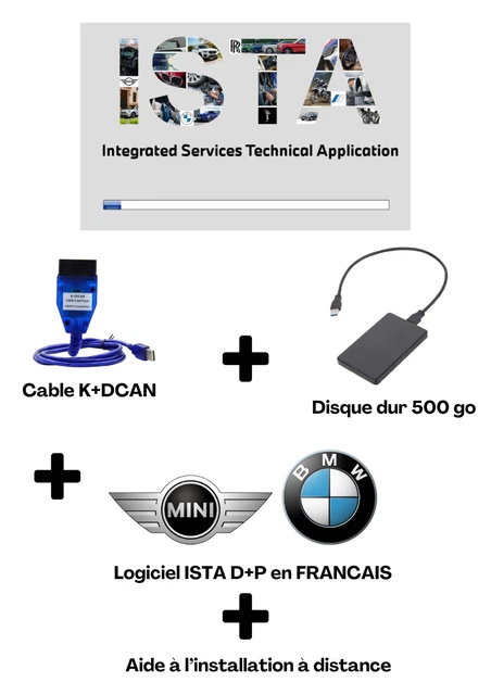 VALISE DIAG ISTA D+P (français) BMW/MINI + Disque dur 500 go + cable K ...