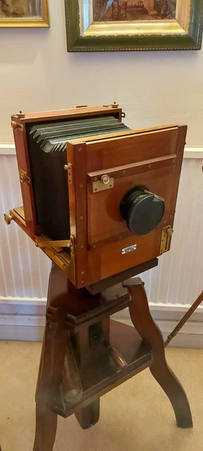 GANDOLFI LARGE FORMAT Camera full plate 10 x4 Vintage Mahogany Brass £ ...