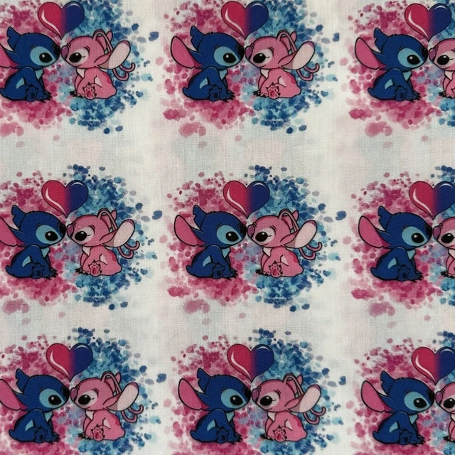 DISNEY LILO & Stitch Angel Ohana Hawaiian Character Poly Cotton Fat ...