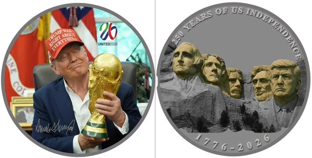 DONALD TRUMP GOLD Silver Coin World Cup 2026 Mount Rushmore Signed ...
