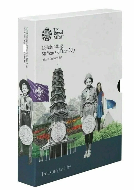 CELEBRATING 50 YEARS of the 50p. 2019 UK 50p BUNC Coin Set KEW Gardens ...