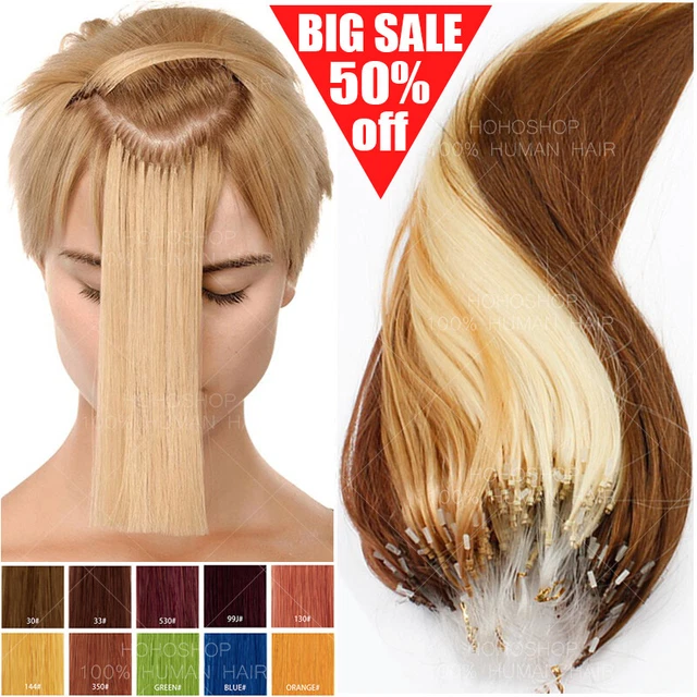 300 STRÄHNEN MICRORING Loop Remy Echthaar Extensions Micro-Ring ...