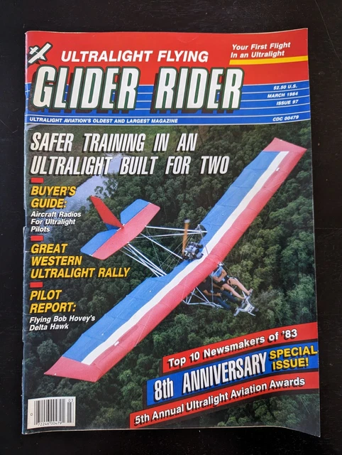 ULTRALIGHT FLYING GLIDER Rider Aviation Magazine March 1984 £11.86 ...