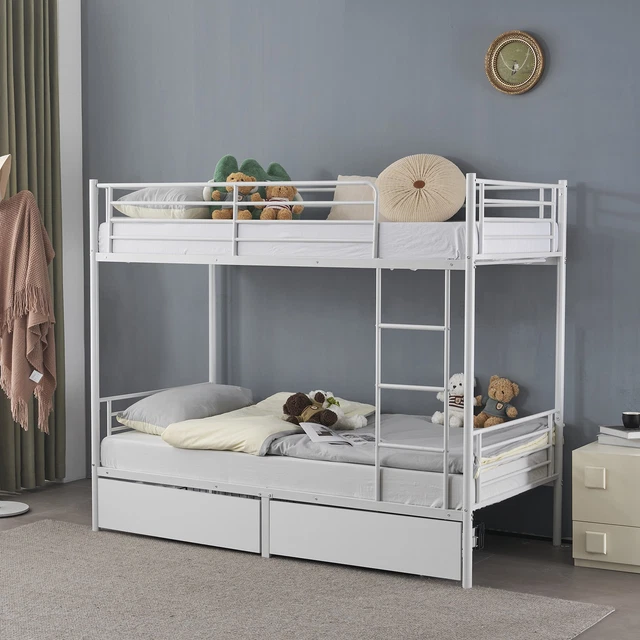 3FT TWIN METAL Bunk Bed Frame Loft Sleeper with Two Storage Drawers ...