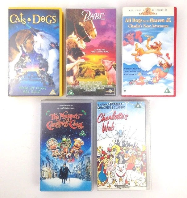 CHILDREN'S FILMS VHS x 5 Non-Disney Muppets, Babe, Cats & Dogs ...
