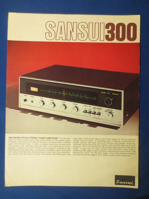 SANSUI 300 SALES Brochure Factory Original The Real Thing $21.26 ...