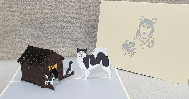 3D POP UP Dogs 🐕 House Card.(Birthday, Thank you, Get well...All ...