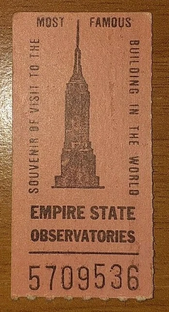 TICKET BIGLIETTO EMPIRE State Observatories-Worlds Most Famous Building ... TICKET BIGLIETTO EMPIRE State Observatories-Worlds Most Famous Building ...