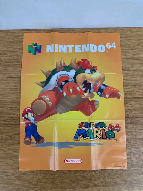 SUPER MARIO 64 Poster Bowser Printout Nintendo 64 N64 Gameboy $19.00 ...