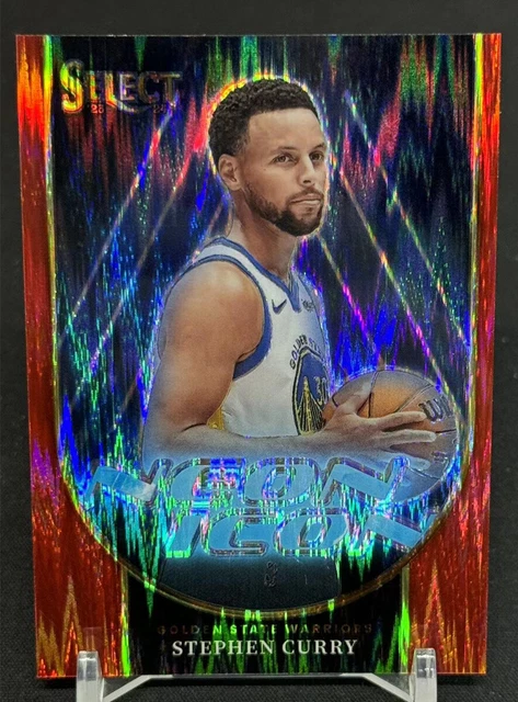 2023-24 PANINI SELECT Stephen Curry #4 Neon Icon Red Flash Prizm ...