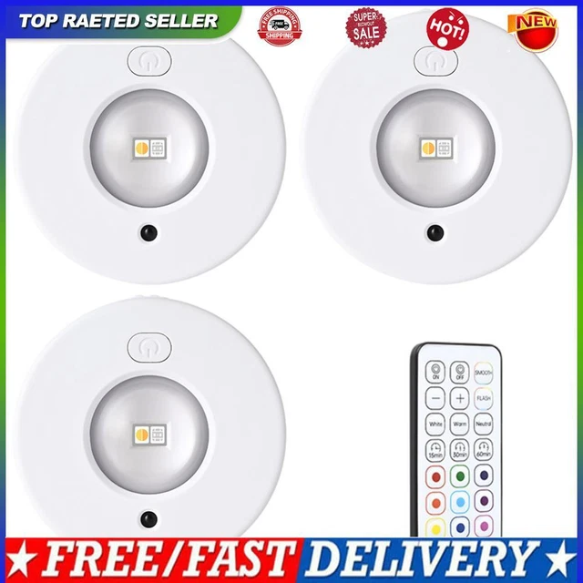 MAGNETIC WIRELESS PUCK Light with Remote Control USB Charging for ...