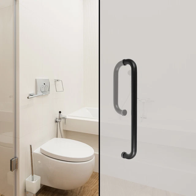 BATHROOM GLASS DOOR Handle Push Pull Handles Shower Doors for Bathtub £ ...