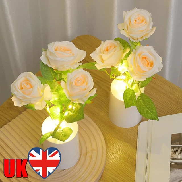 ROSE NIGHT LIGHT Desktop Lighting Decor Rose Atmosphere Light Floral ...