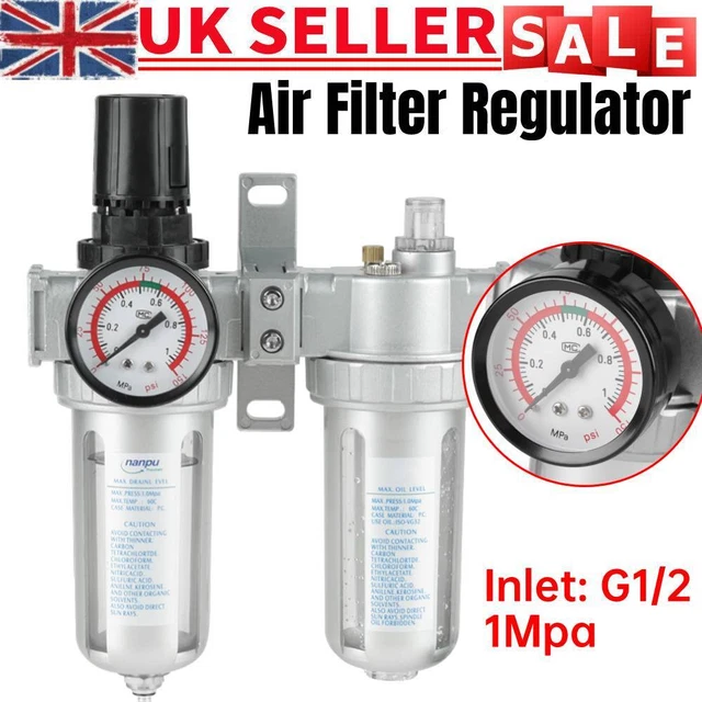 1/2''BSP OIL WATER Separator Air Filter Regulator Moisture Trap ...