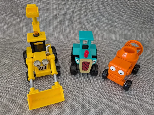 BOB THE BUILDER Bundle Toy Dizzy Cement Mixer, Scoop The Digger, Travis ...