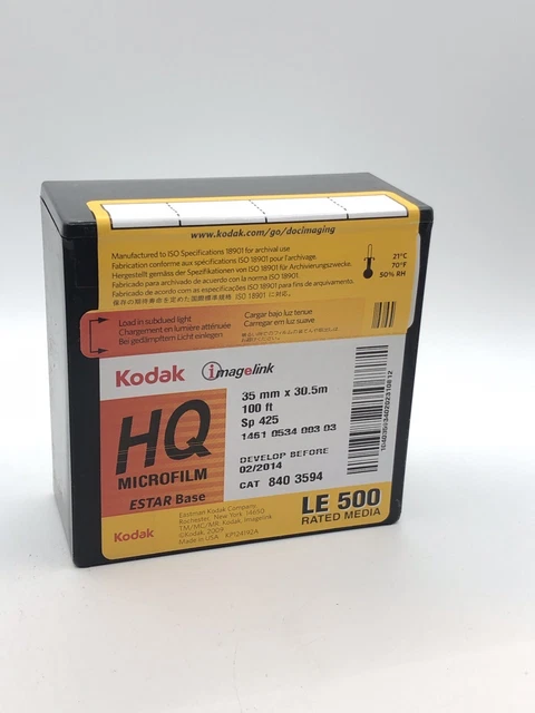 KODAK İMAGELINK HQ Microfilm 35mm x 30.5m 100ft EKTAR Base 1461 - (Best ...