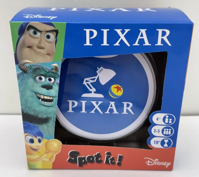 NEW DISNEY PIXAR SPOT IT! Card Game Tin Ages 4+ Asmodee 2021 Includes ...