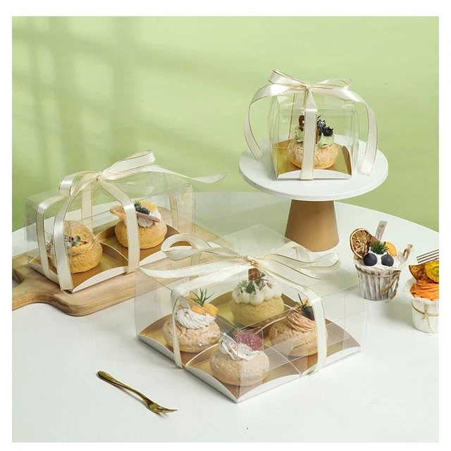 CAKE PASTRY PACKAGING Box for Desserts With Inserts - Clear Transparent ...