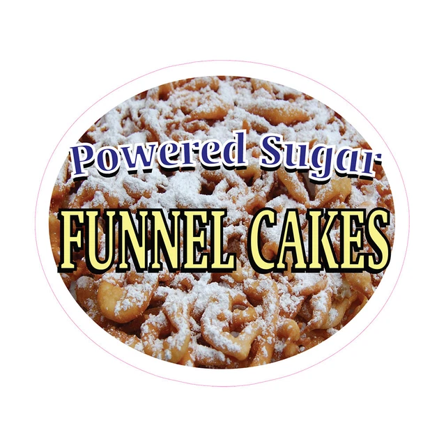 FOOD TRUCK DECALS Powerred Sugar Funnel Cake Concession Concession Sign ...