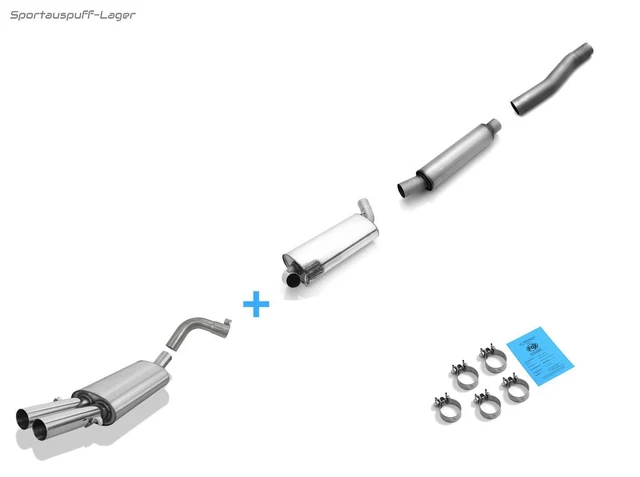 FOX EDELSTAHL KOMPLETTANLAGE Audi 80/90 89 B3 Limo/Coupe+B4 Cabrio 2x63 ...